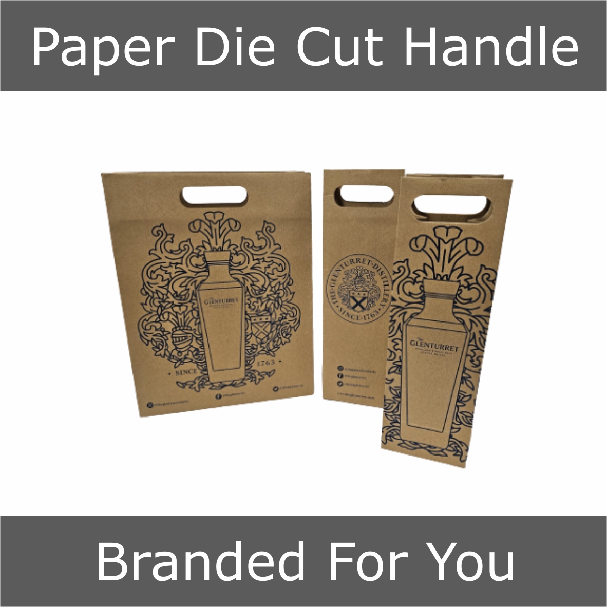 Eco Die Cut Handle Deluxe Paper Carriers | Branded Packaging